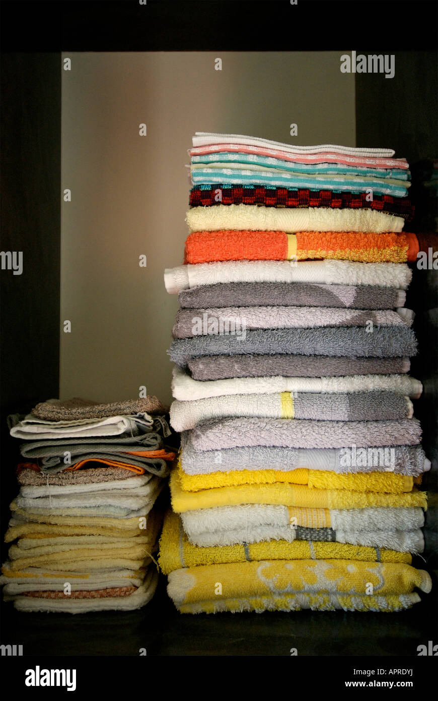 Stacks of towels Stock Photo - Alamy