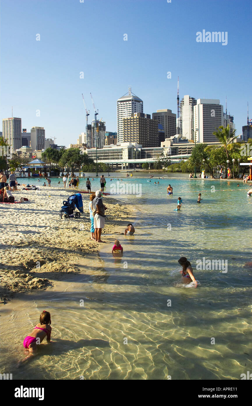 Artificial beach south bank brisbane hi-res stock photography and ...