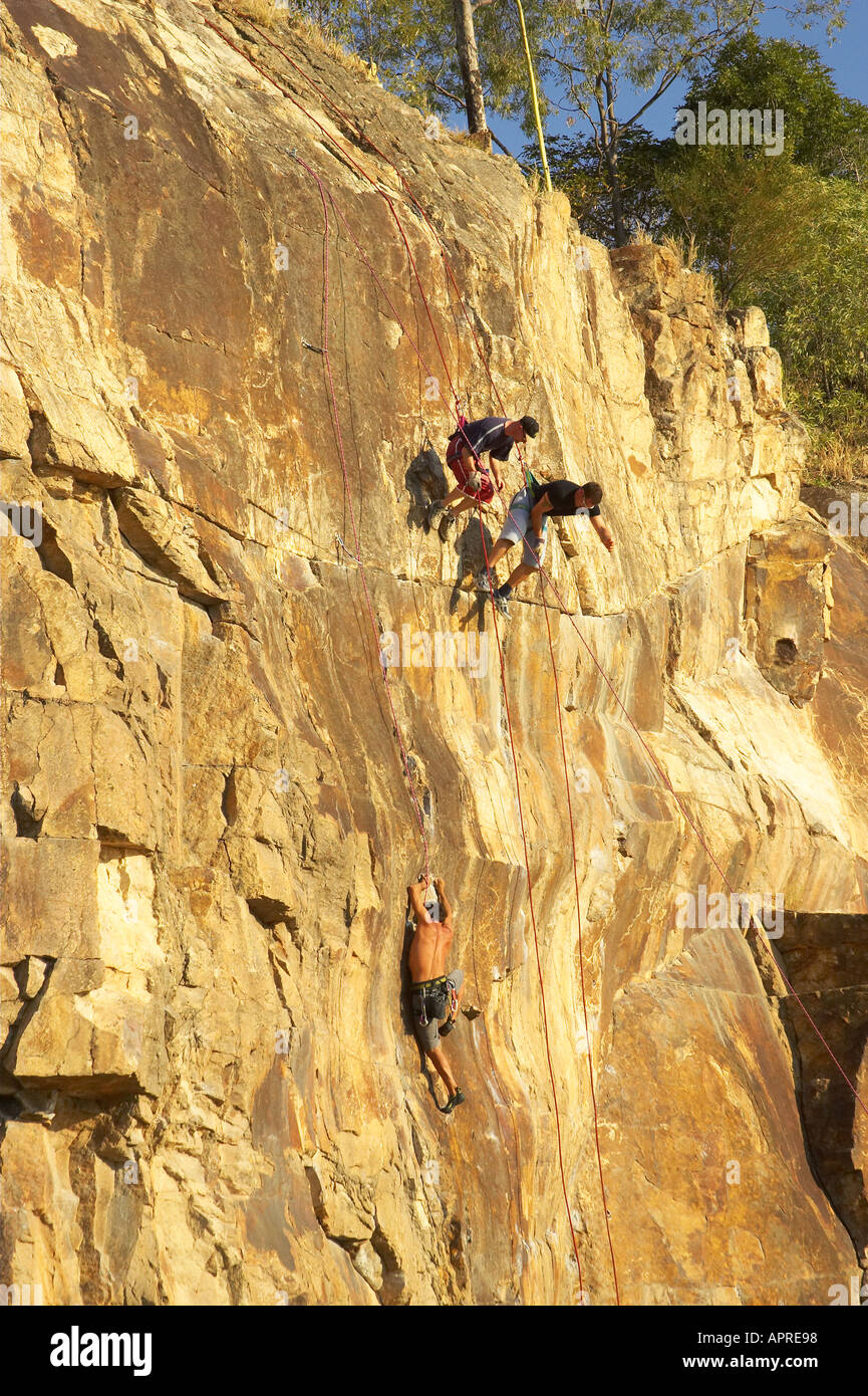 Rock Climbing by Brisbane River Brisbane Queensland Australia Stock ...