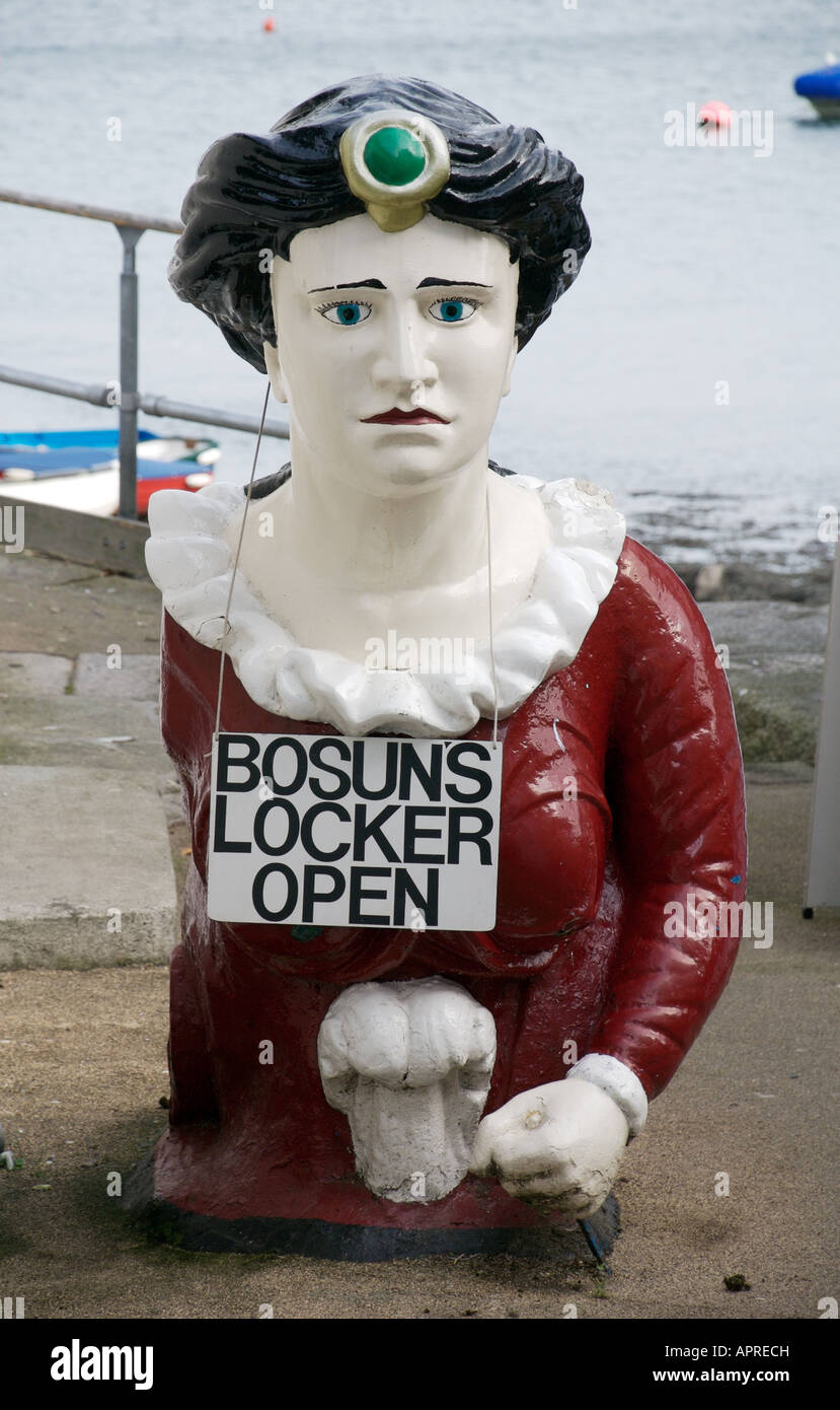 Ships figurehead on the quayside, Falmouth, Cornwall Stock Photo - Alamy