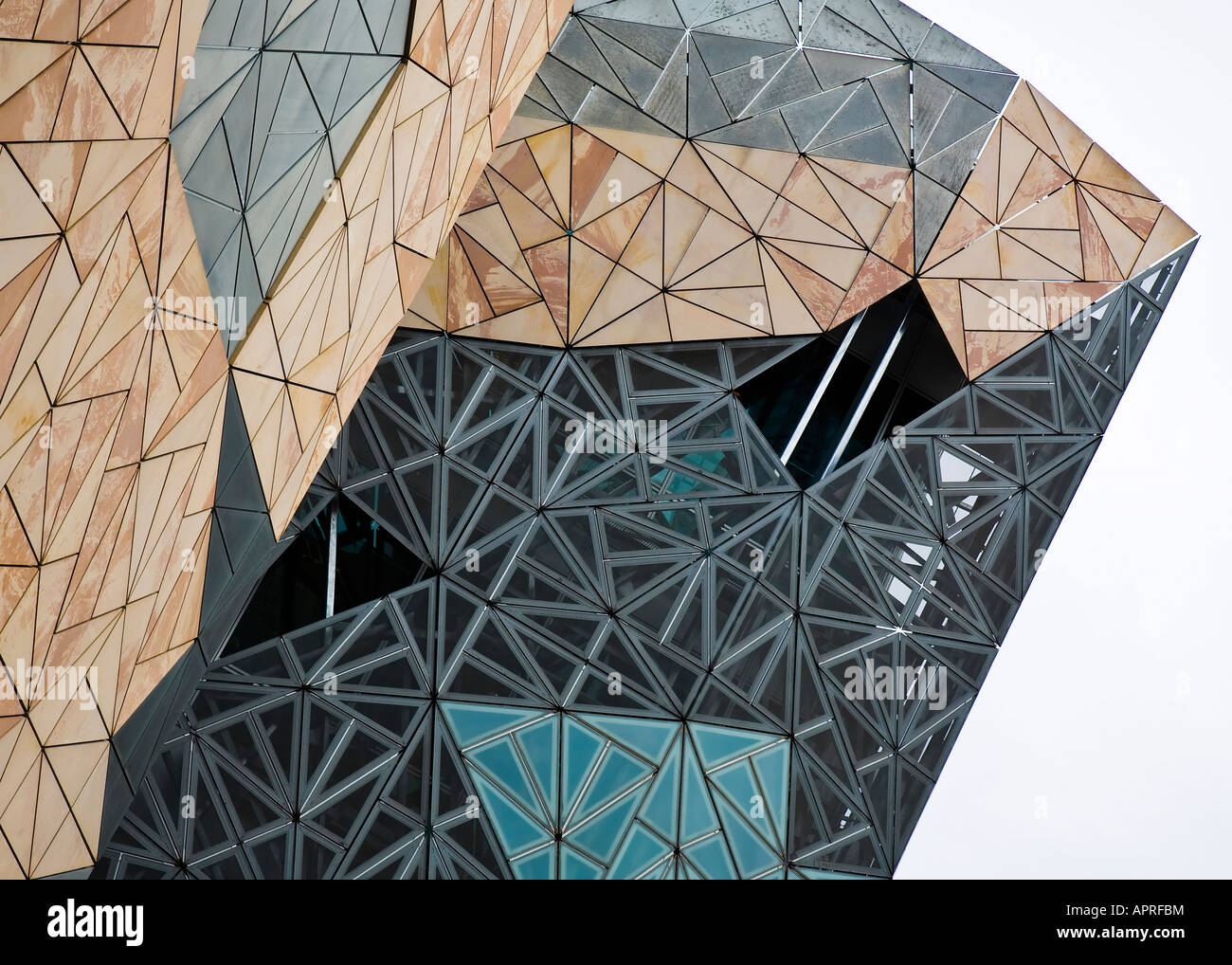 A section of the Federation Square building architecture, Melbourne ...