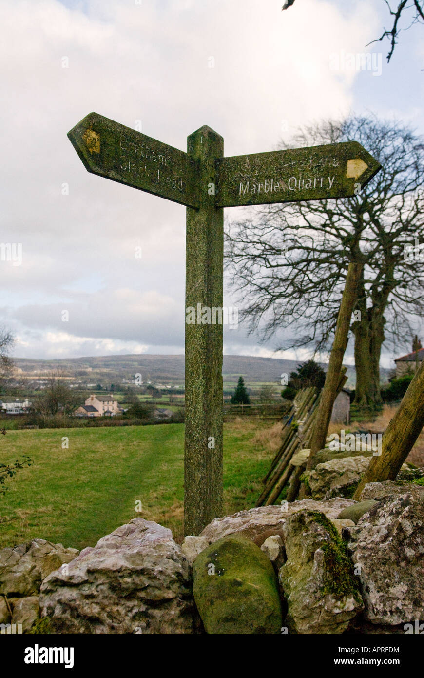 Stone footpath marker hi-res stock photography and images - Alamy