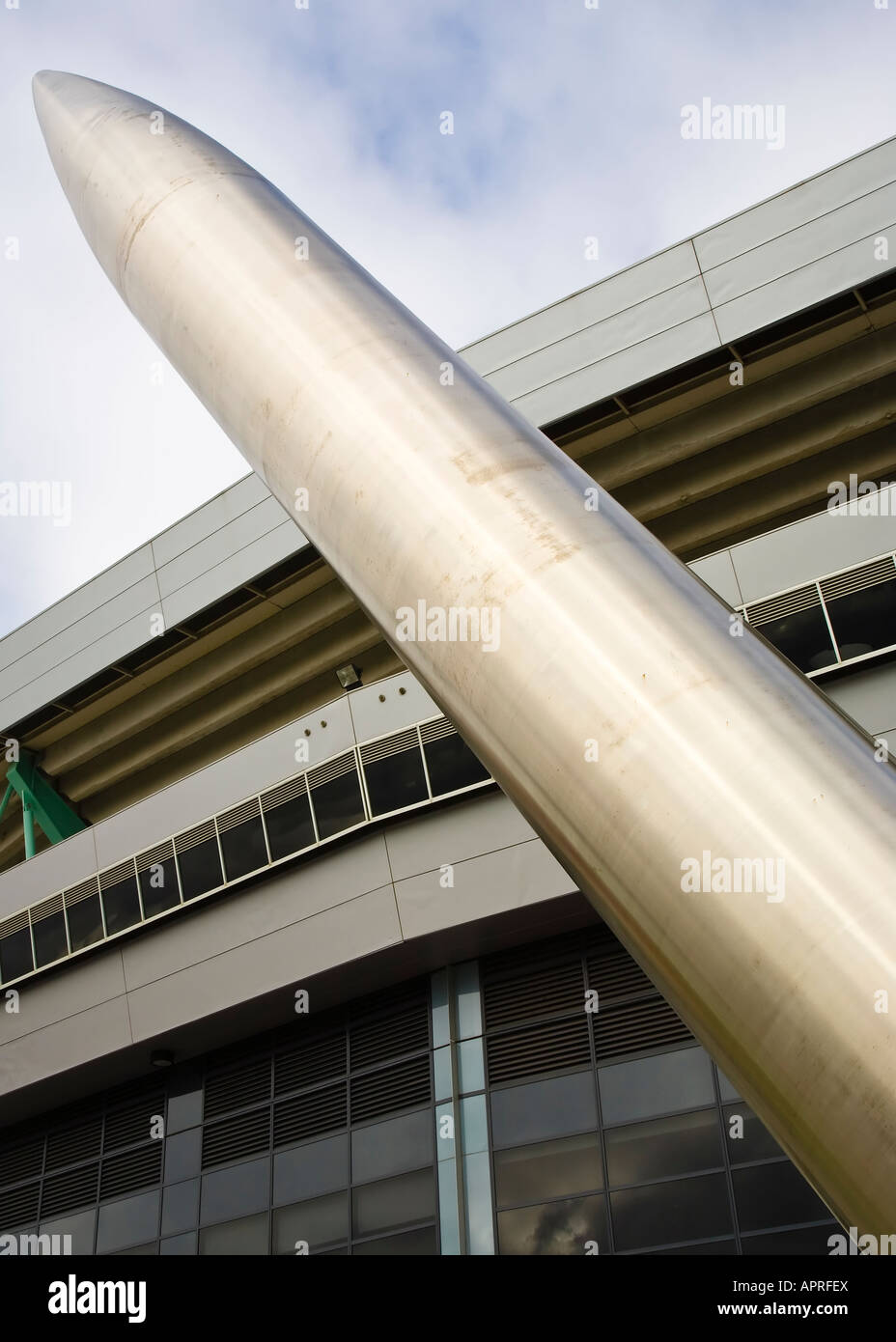 Looking up at a section of the Telstra Dome football stadium's external ...