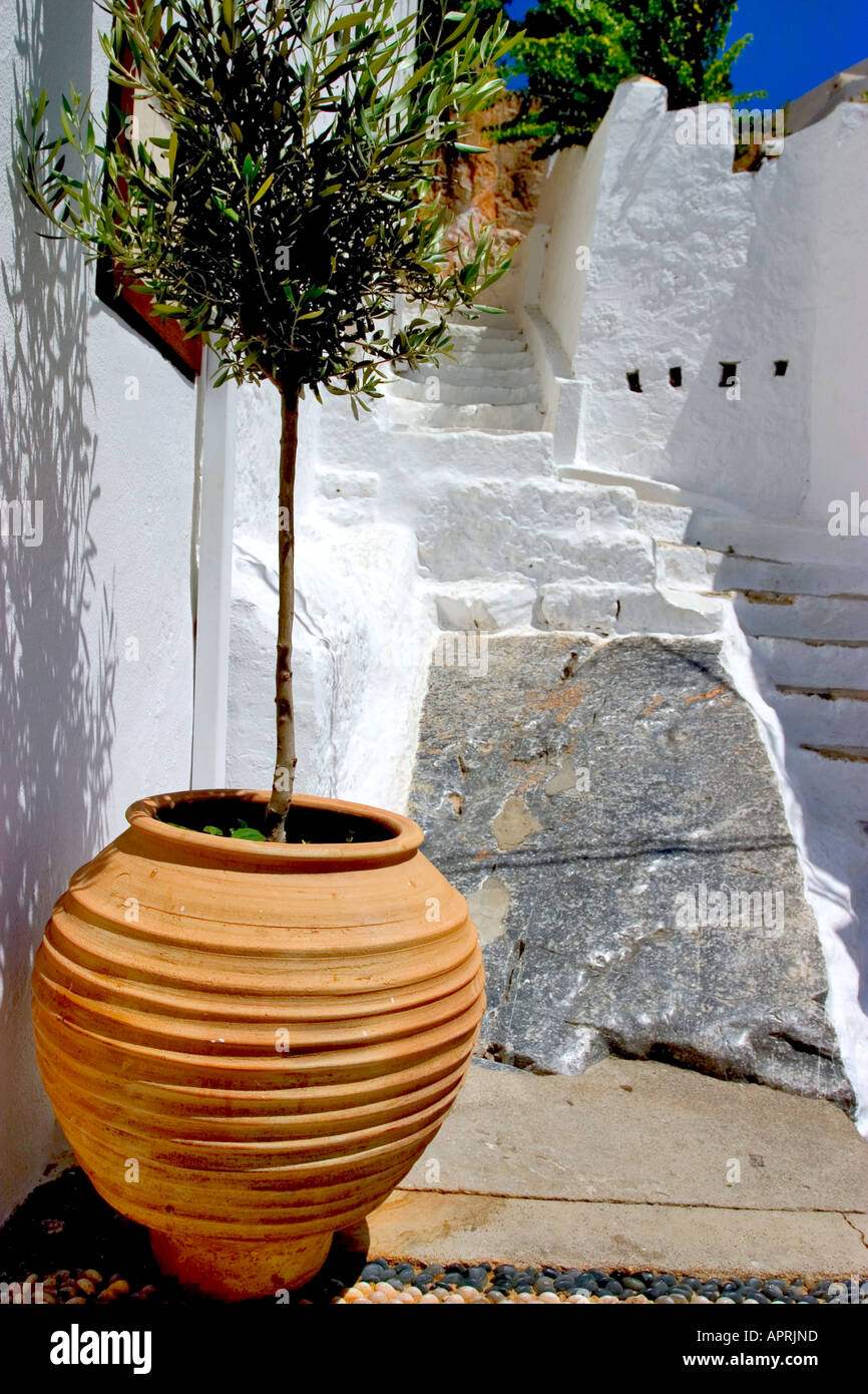 greece village patmos hora Stock Photo - Alamy