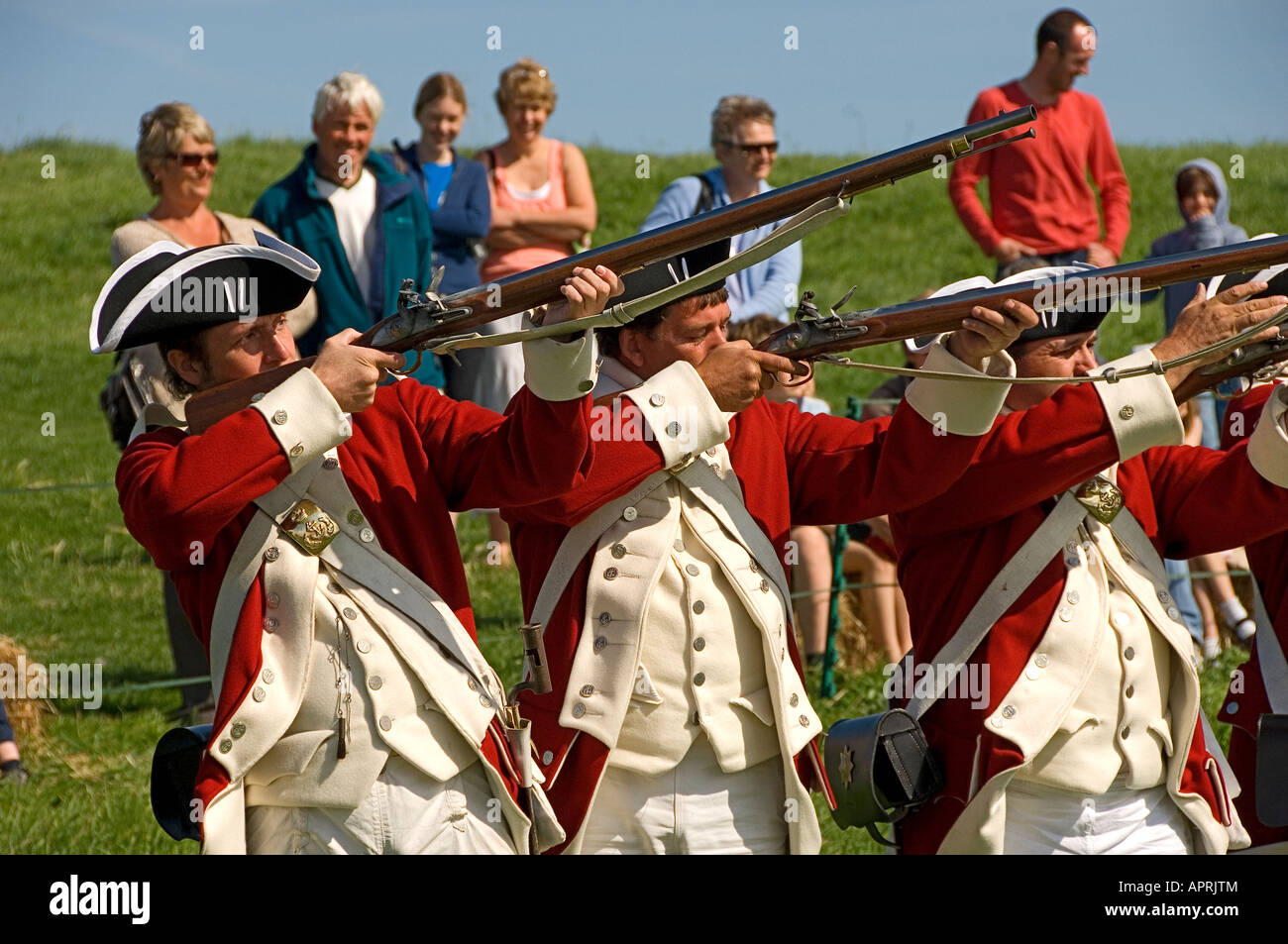 Royal Marines of 1770 re enactment at Whitby North Yorkshire England UK ...
