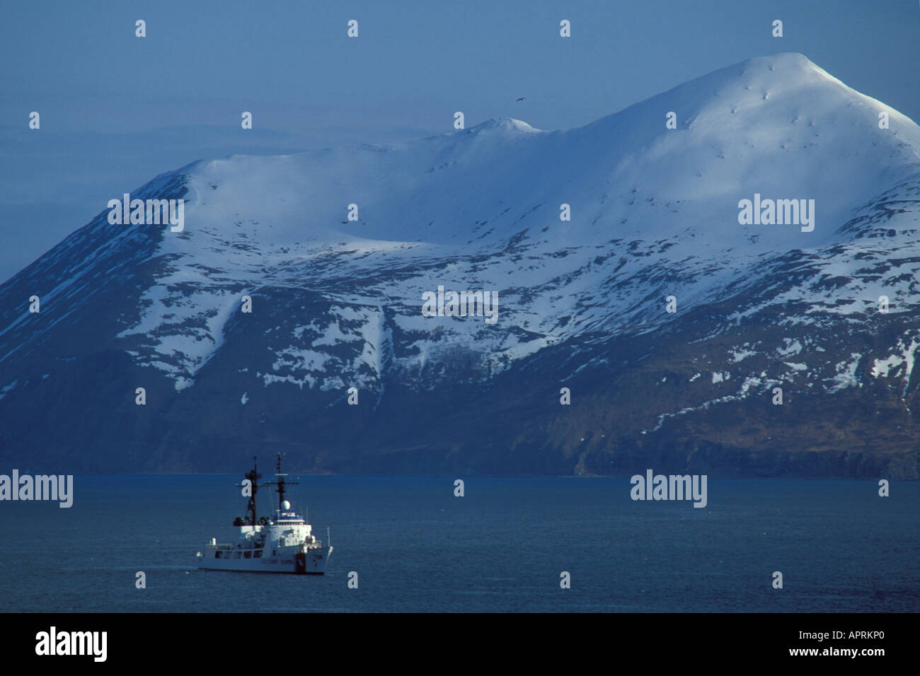 coast guard ship outside King Cove Alaska end of the Alaskan peninsula ...
