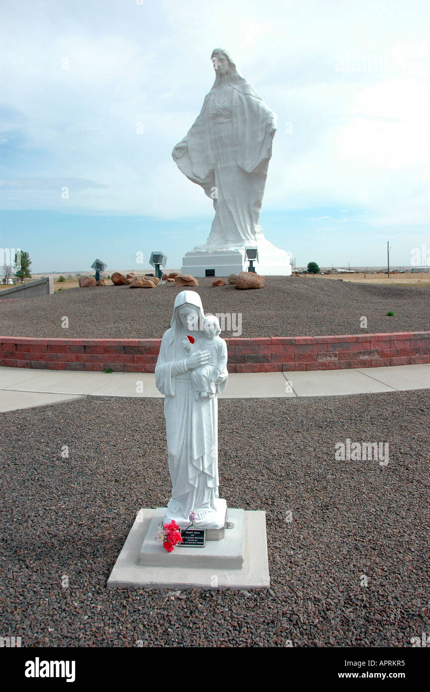 Our Lady of Peace statue with the stations of the cross in Pine Bluffs ...
