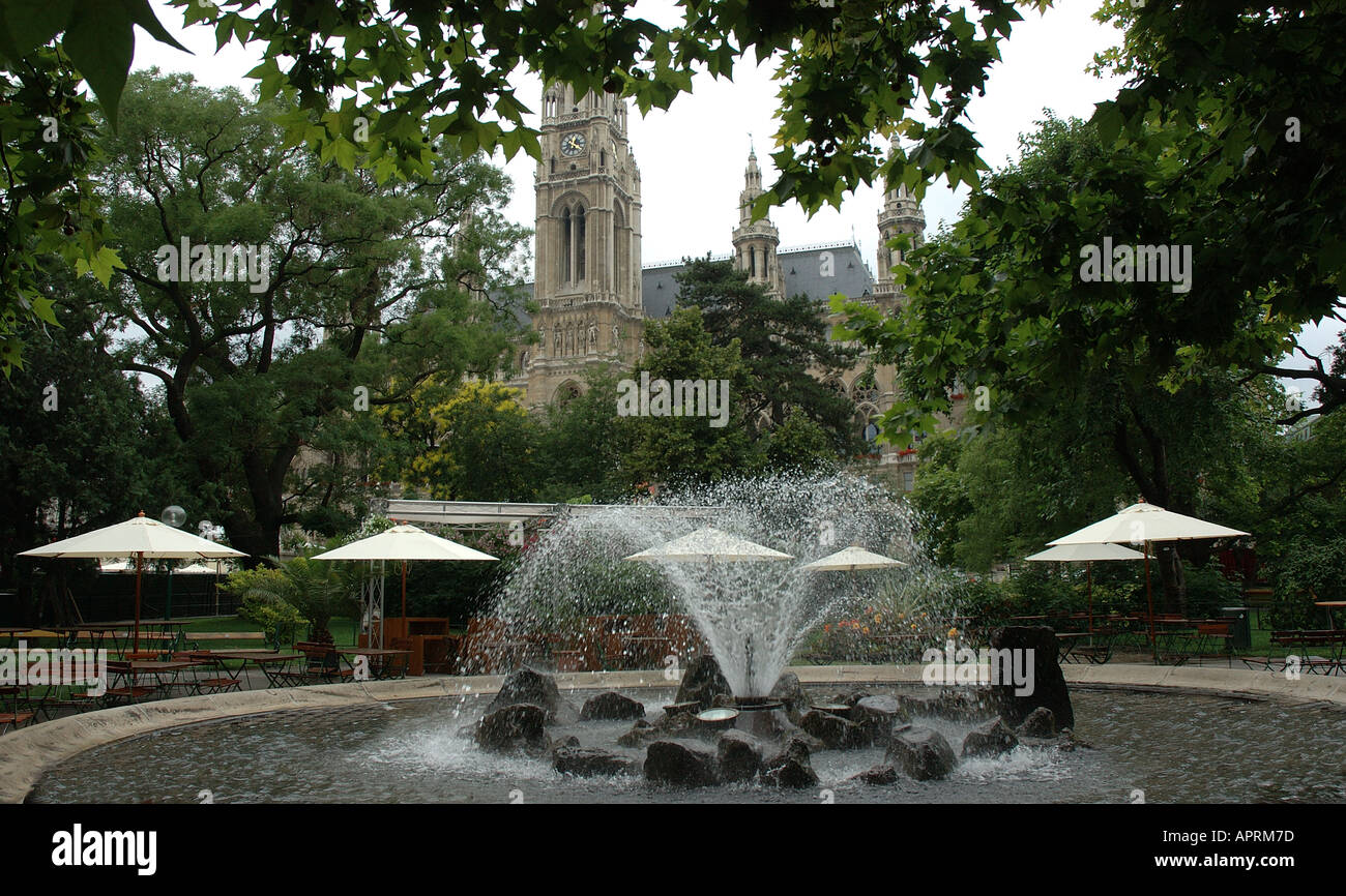 A VIEW OF THE VIENNA RATHAUS FROM THE RATHAUS PARK DURING THE CLASSICAL ...