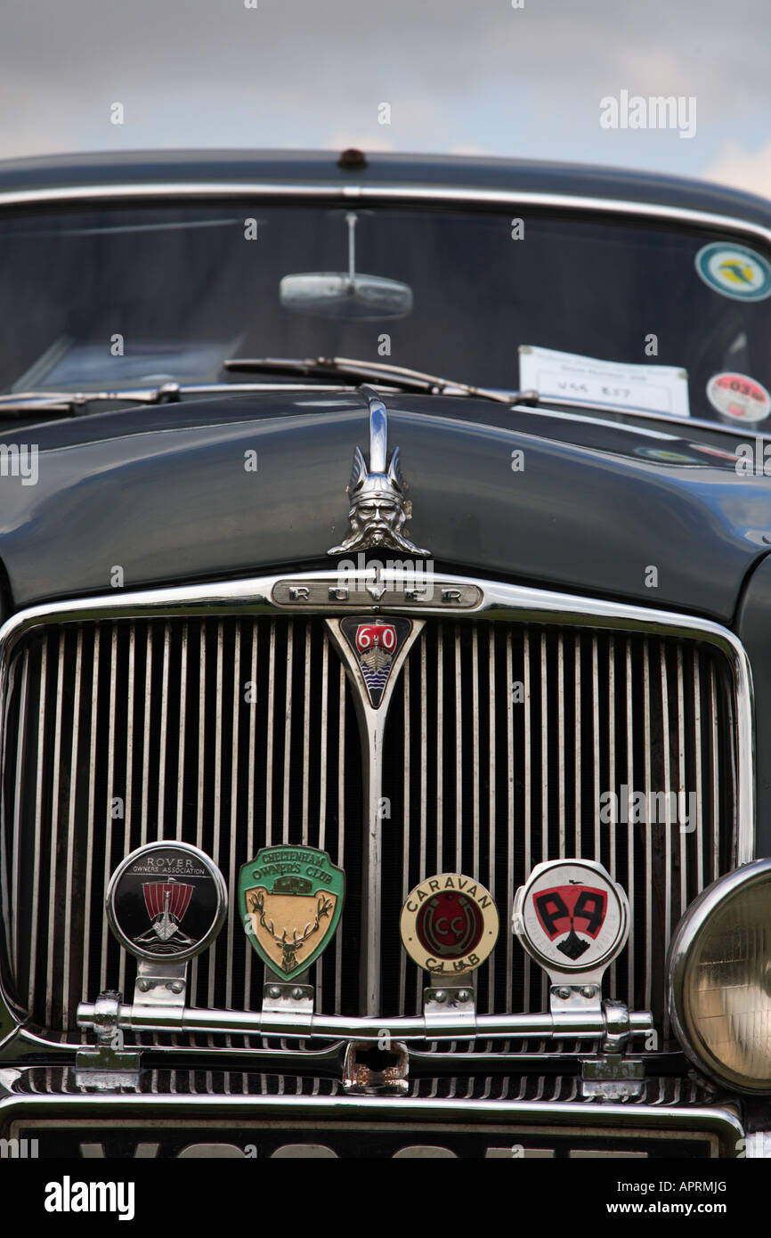 Grill and badges of a vintage Rover 60 motor car Stock Photo - Alamy