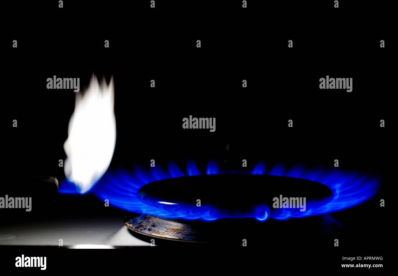 set fire gas burner Stock Photo - Alamy
