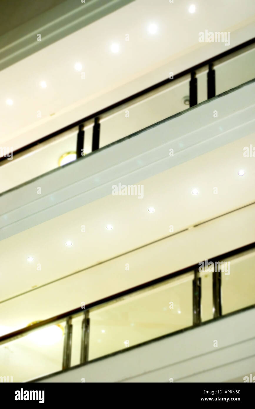 Abstract white balcony inside mall Stock Photo - Alamy
