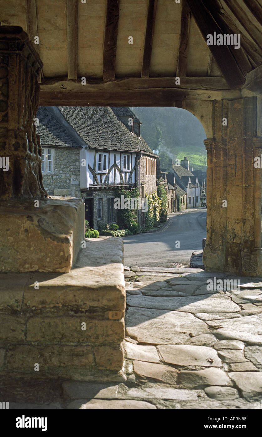 The Old Courthouse from Market Cross Castle Combe Wiltshire Stock Photo ...