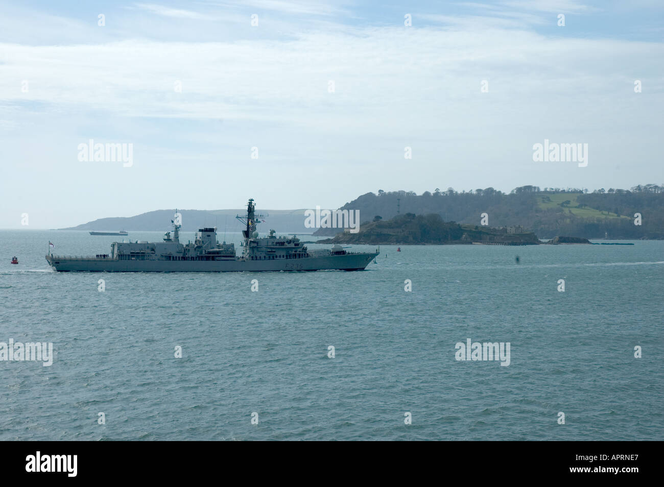 Navy ship in Plymouth Sound Plymouth Devon Stock Photo - Alamy