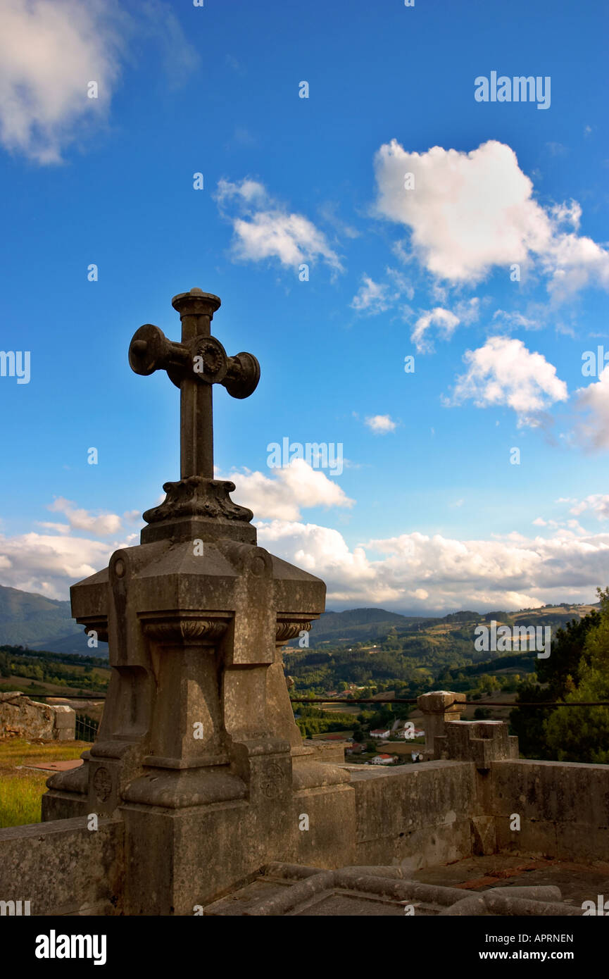 Cross over the blue sky in summer Stock Photo - Alamy