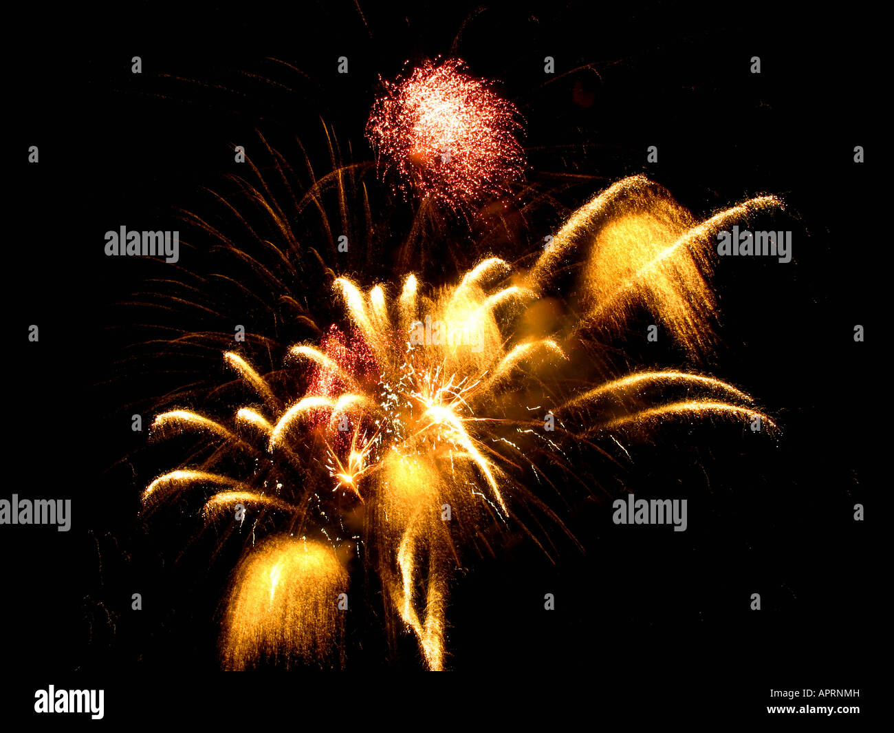 Fire flowers in the nigth sky Stock Photo - Alamy