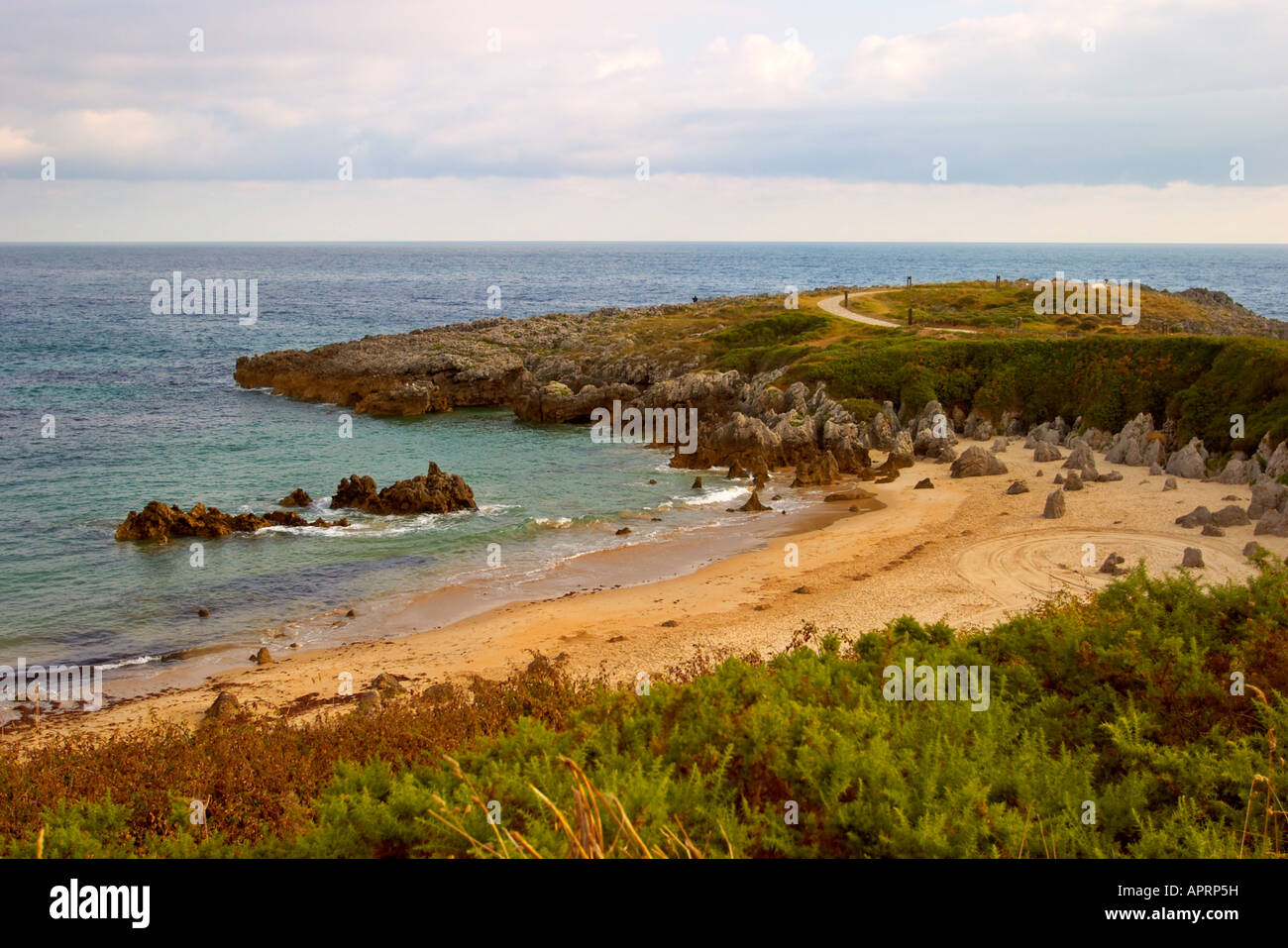 Llanes Beach in summer Spain Stock Photo - Alamy