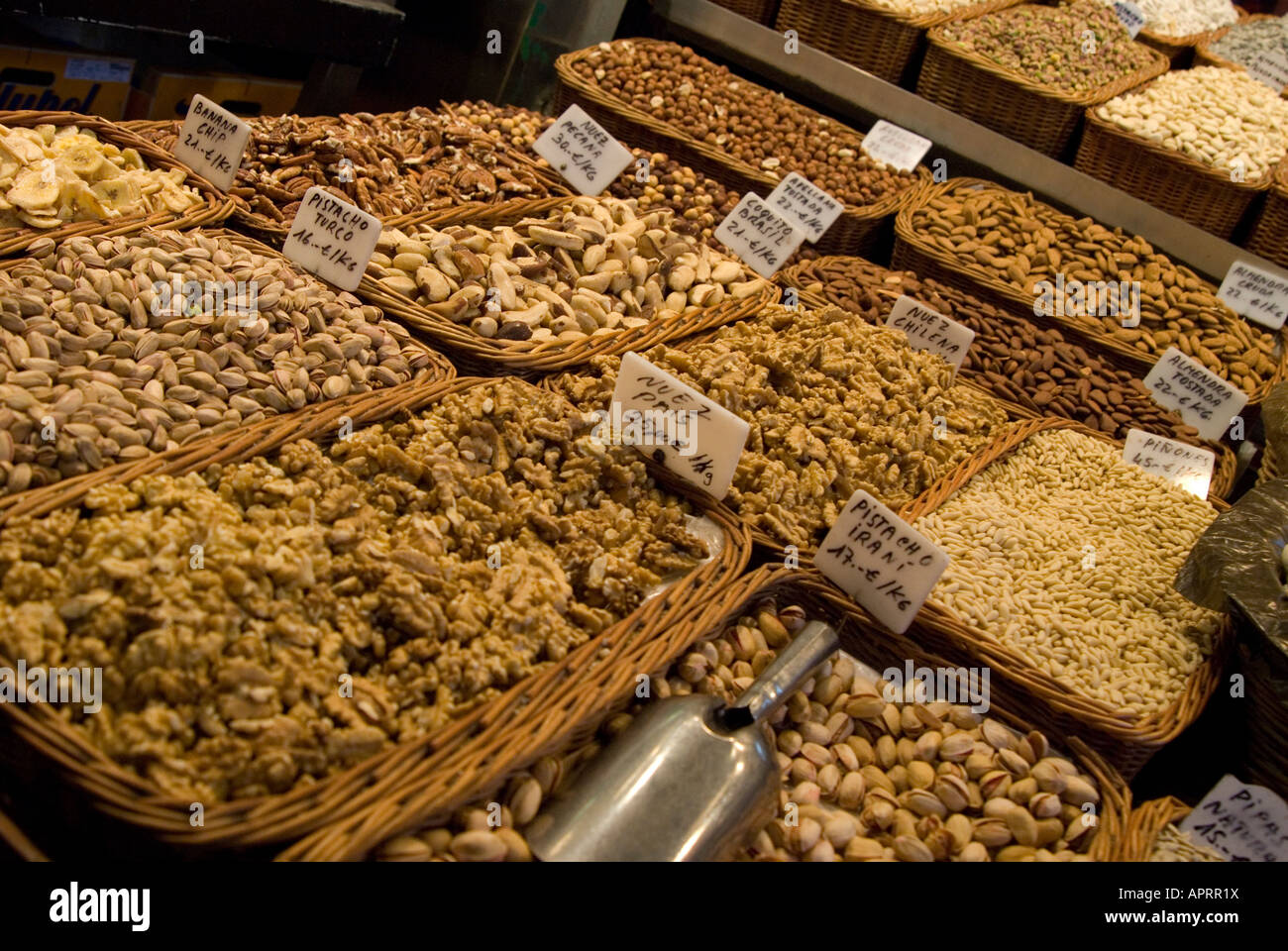 various nuts in stall Stock Photo - Alamy