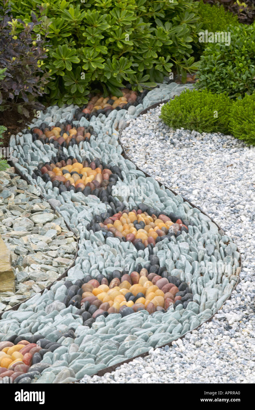 Pebble path with design Tatton Flower Show Stock Photo - Alamy