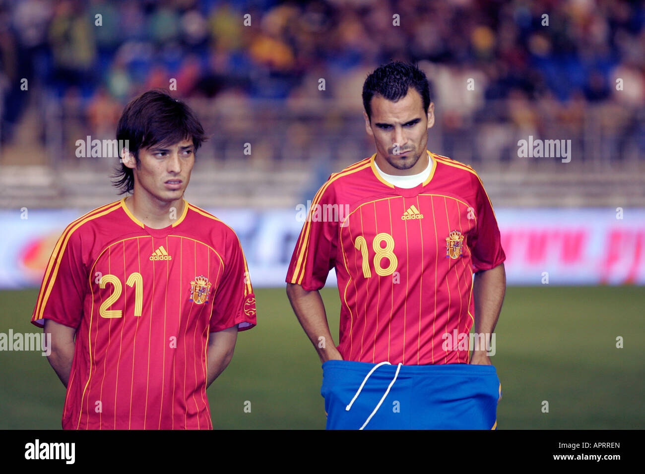 David Silva and Angel forming before the match Stock Photo - Alamy