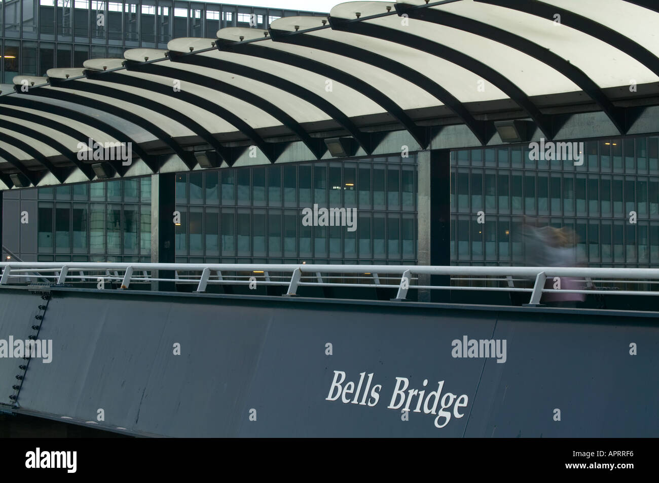 Bells Bridge over the River Clyde Glasgow a pedestrian swing bridge ...