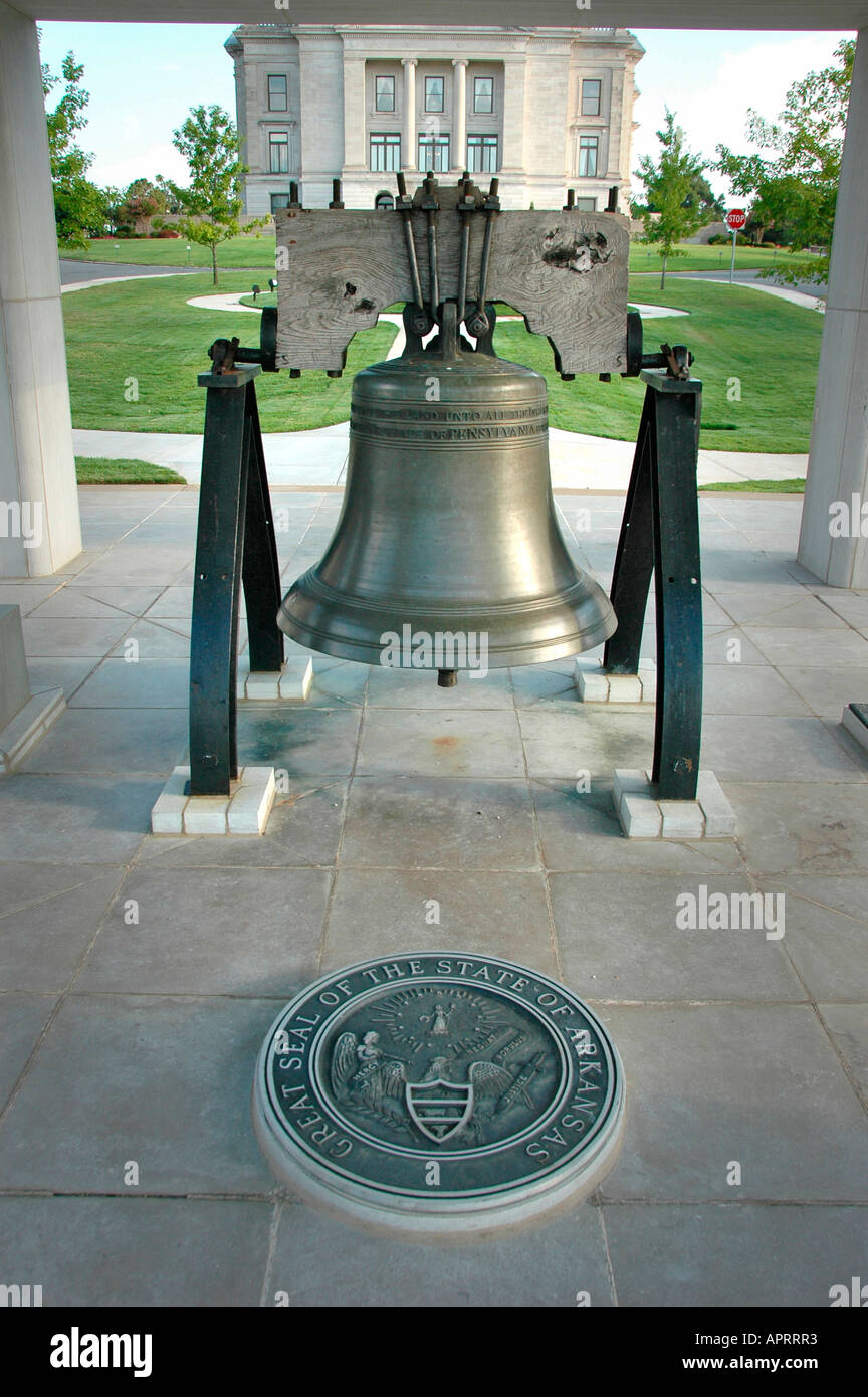 State Capitol in Little Rock Arkansas with the Bicentenial bell of the ...