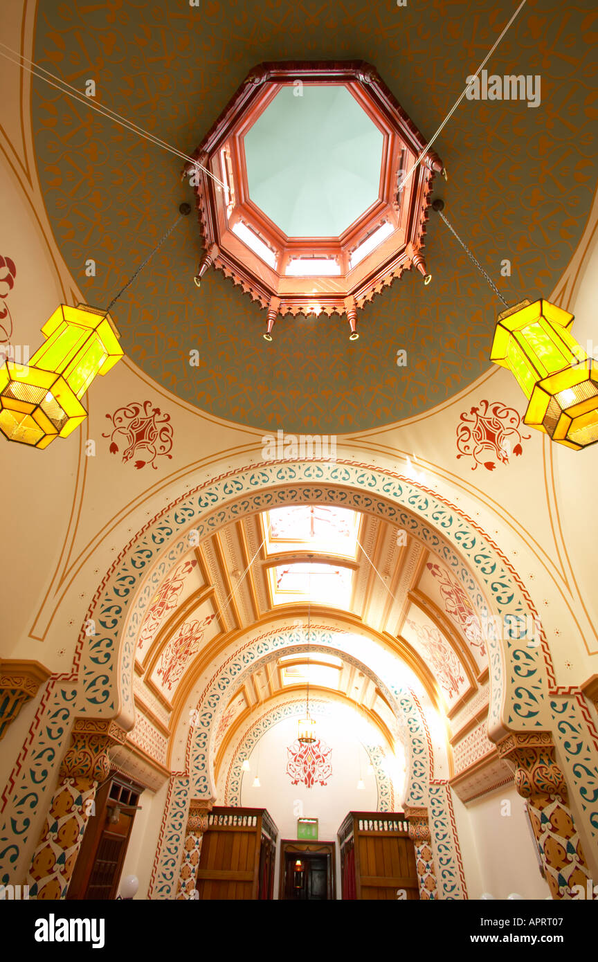 Interior of the Turkish Spa Baths in Harrogate Yorkshire showing the ...