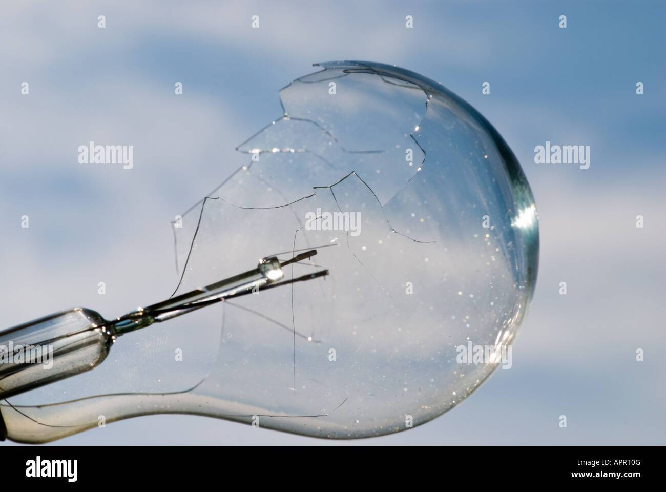 cracked Electrical bulb in the sky Stock Photo - Alamy