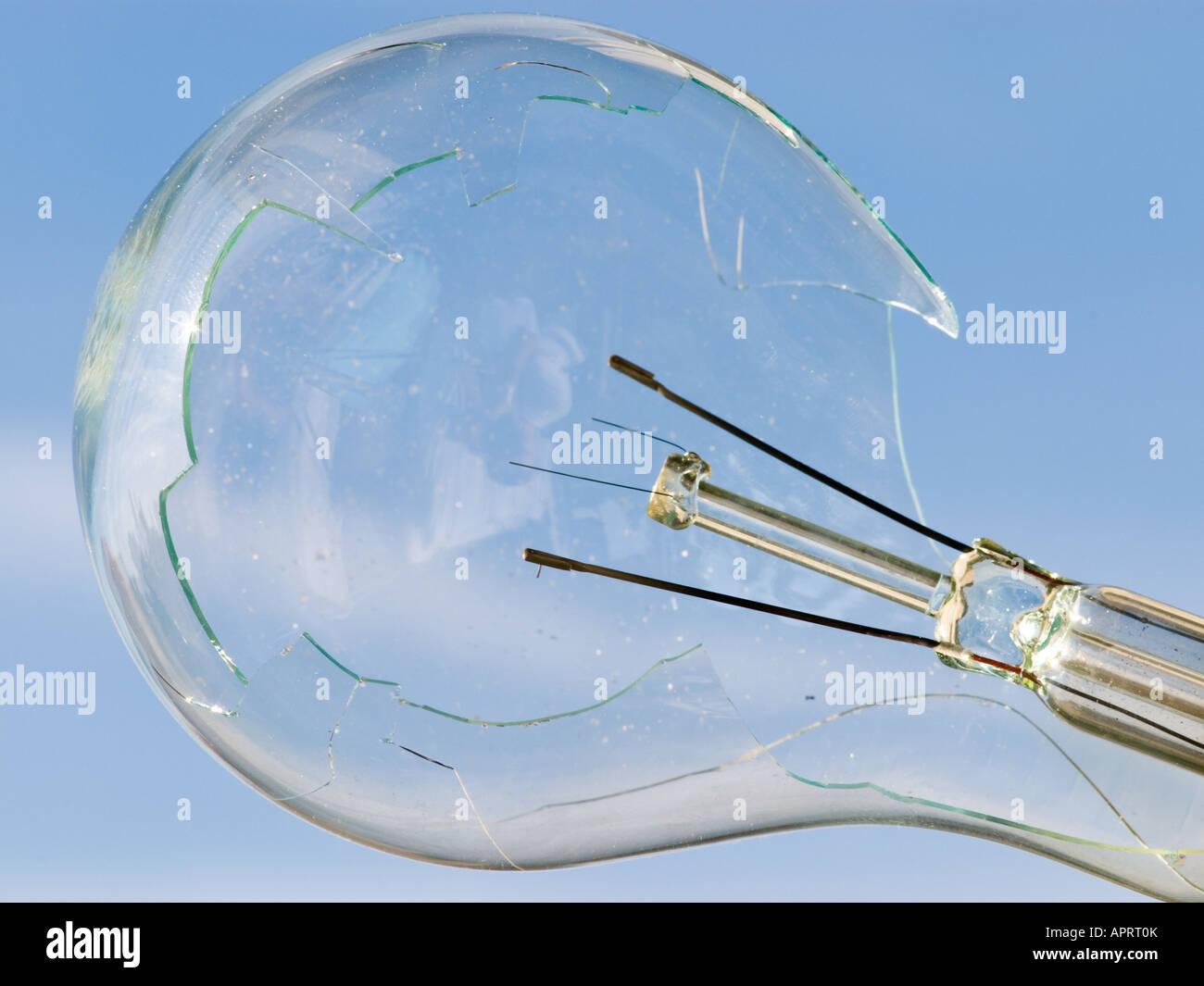 cracked Electrical bulb in the sky Stock Photo - Alamy