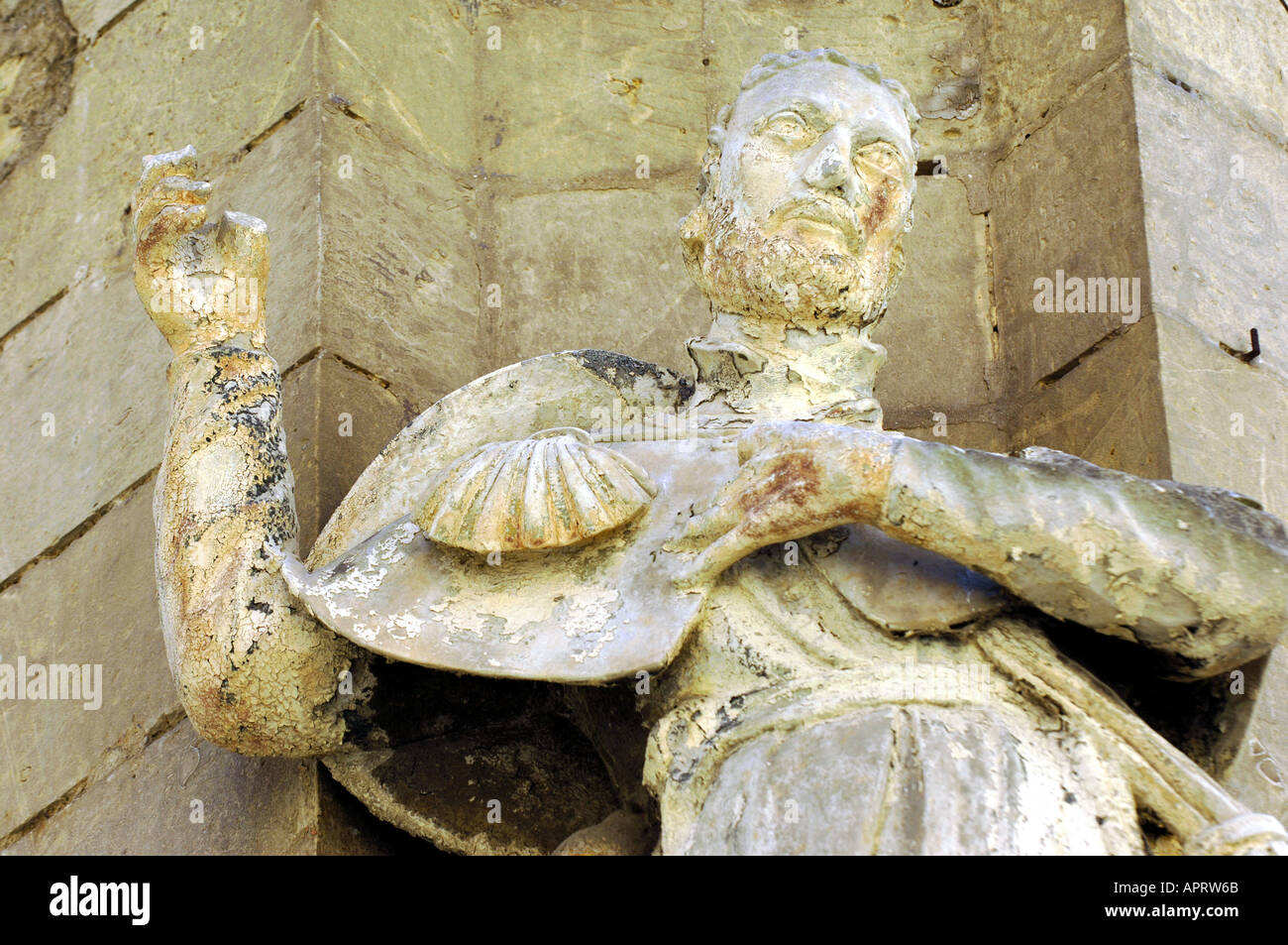 saint with shell Stock Photo - Alamy
