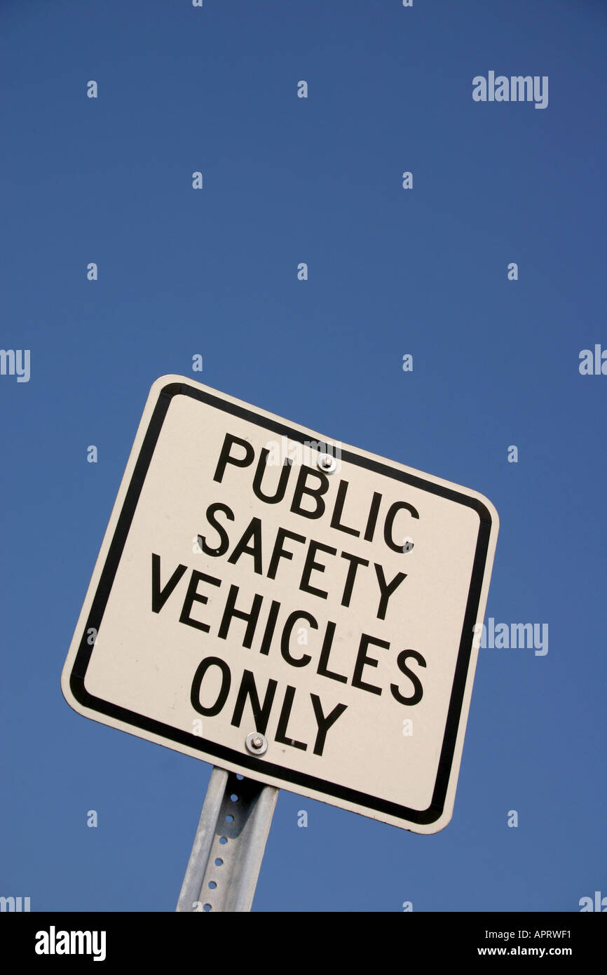 Public Safety Vehicles Only sign Clearwater Beach Florida United States ...
