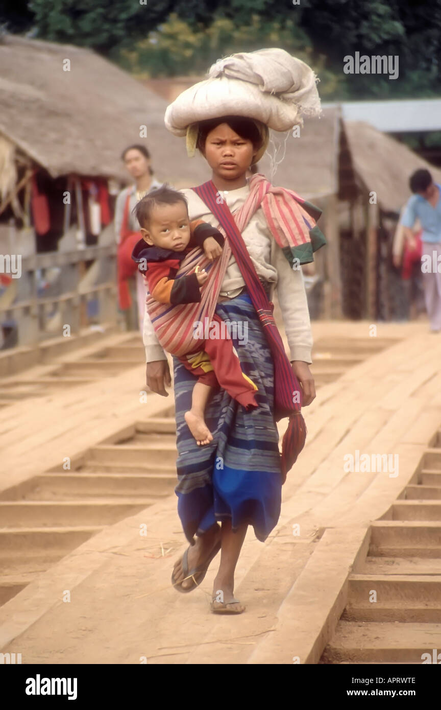 Shan Woman in Thailand with child Asian ethnic Stock Photo - Alamy