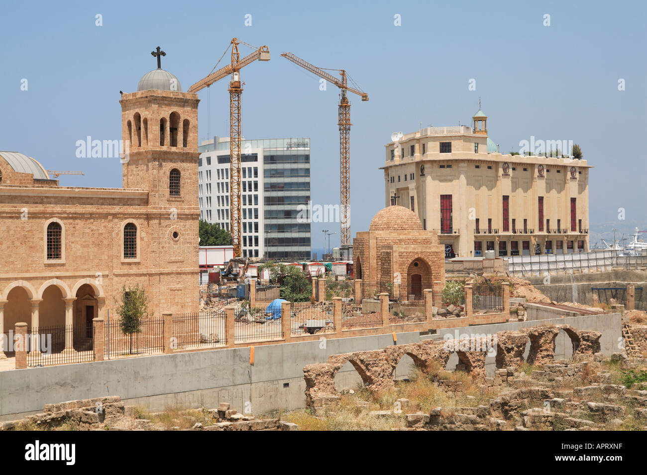 Construction and rebuilding of downtown Beirut which was destroyed ...