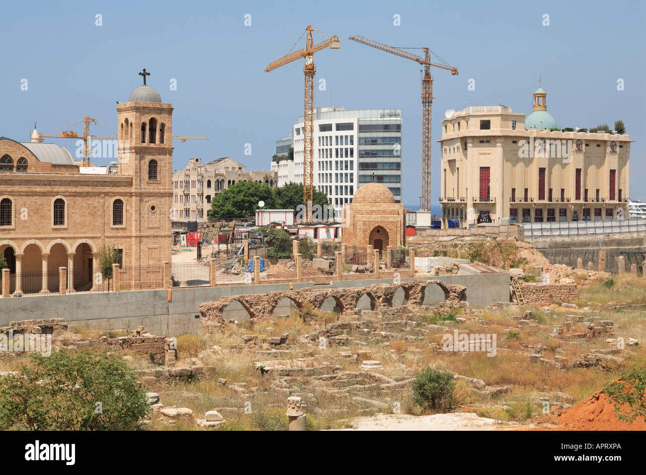 Construction and rebuilding of downtown Beirut which was destroyed ...
