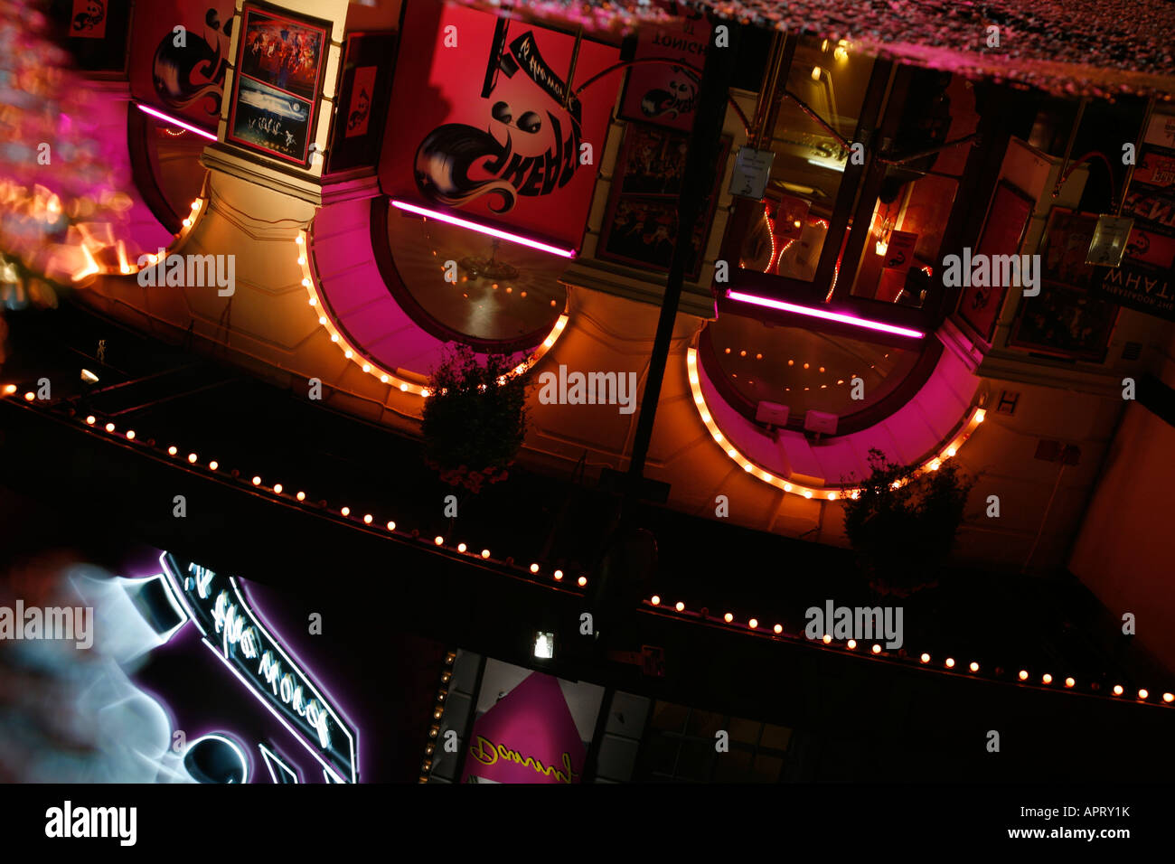 Reflection of the Piccadilly Theatre in Soho, London Stock Photo - Alamy