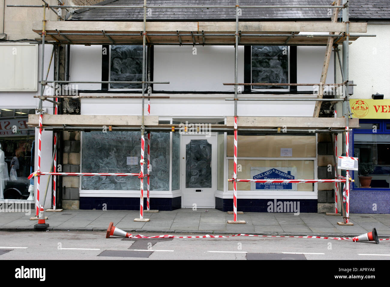 Shops in Chippenham High Street undergoing renovation Stock Photo - Alamy
