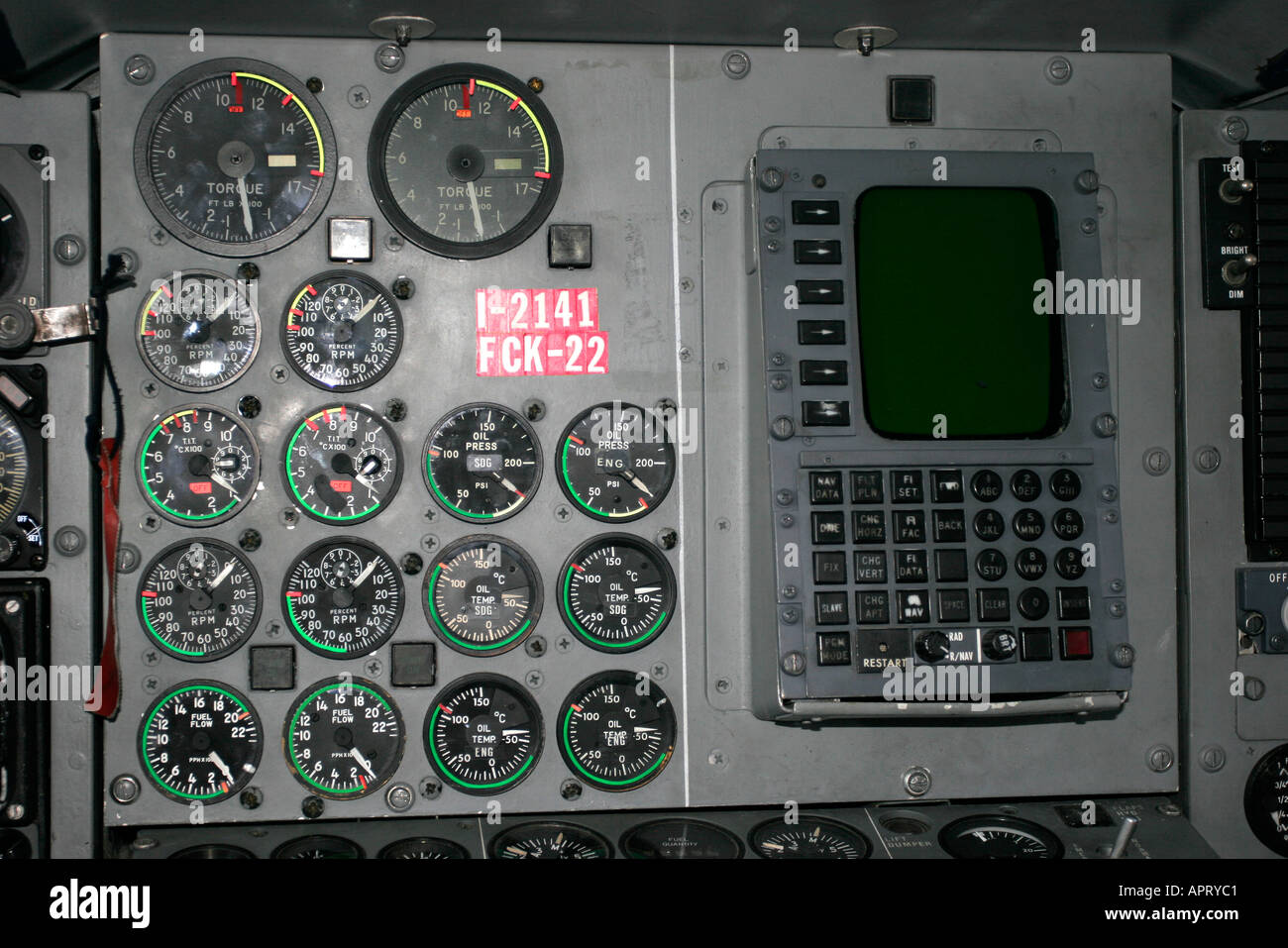 Cockpit control panel of G222 aircraft Stock Photo - Alamy