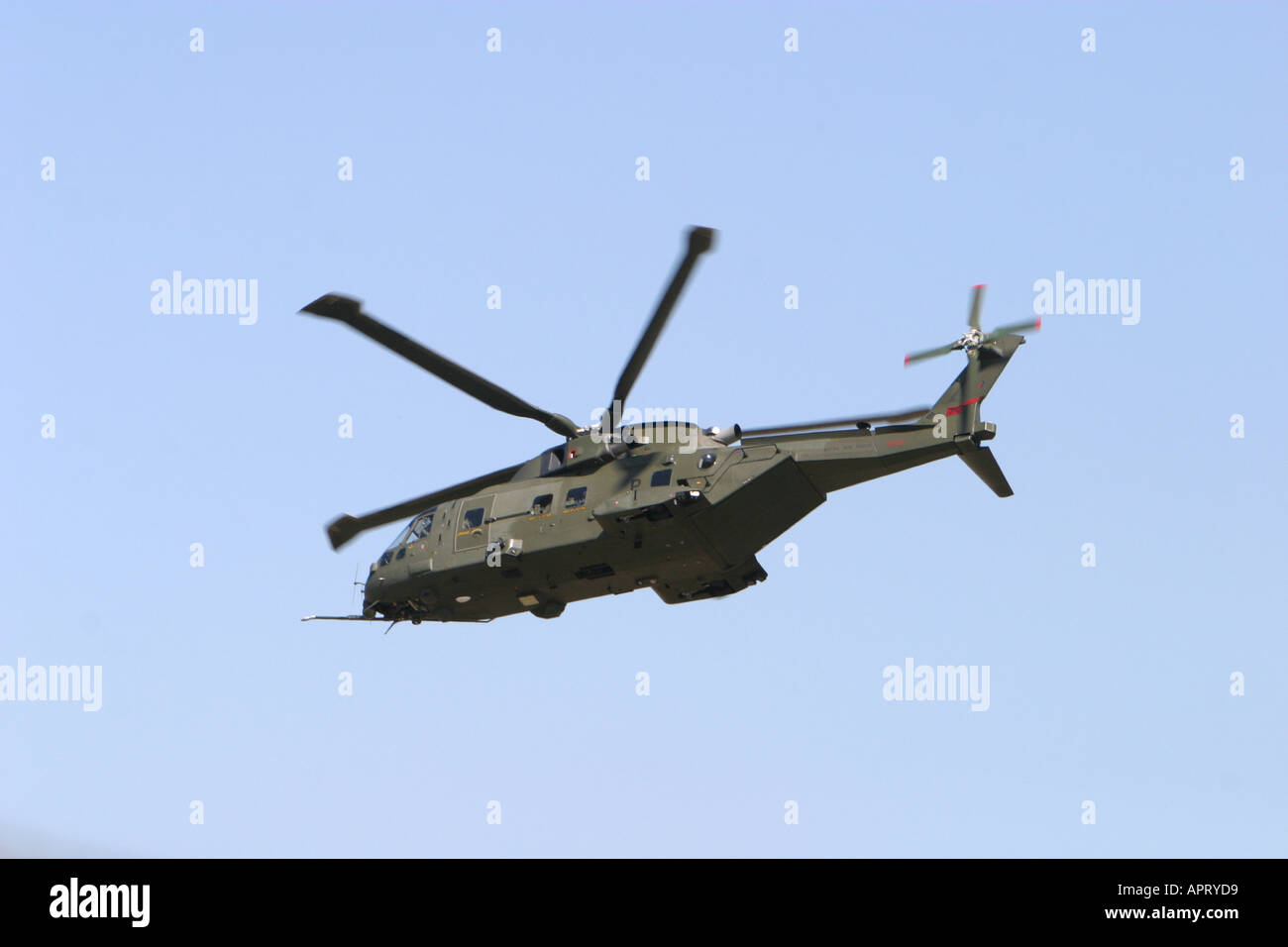 Merlin helicopter in the air Stock Photo - Alamy