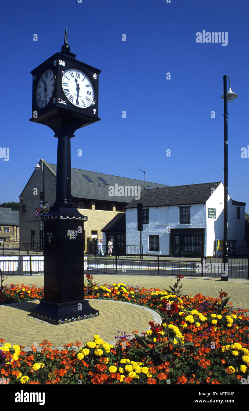 Jubilee Gardens and clock, Chatteris, Cambridgeshire, England, UK Stock ...