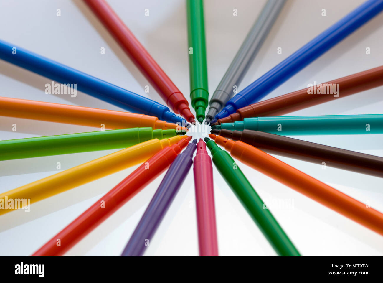 isolated rainbow soft tip office supplies Stock Photo - Alamy