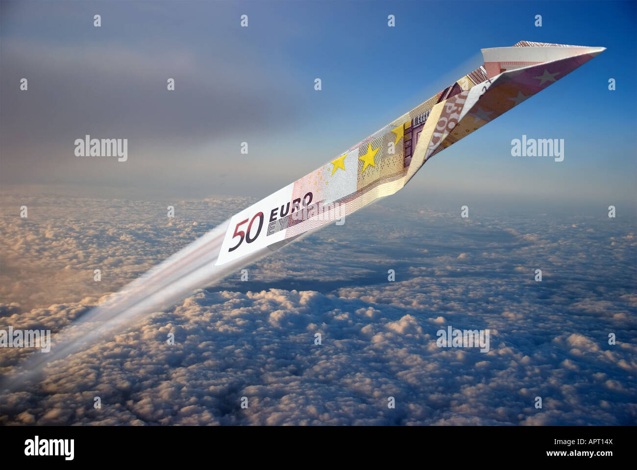 flying money in the sky Stock Photo - Alamy