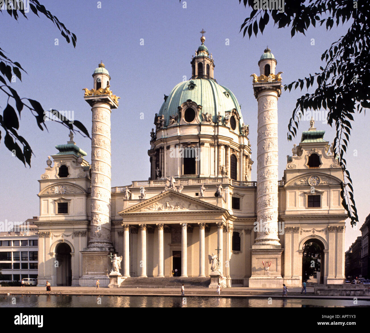 Vienna Austria Church religion Karlskirche 1737 Baroque Stock Photo - Alamy