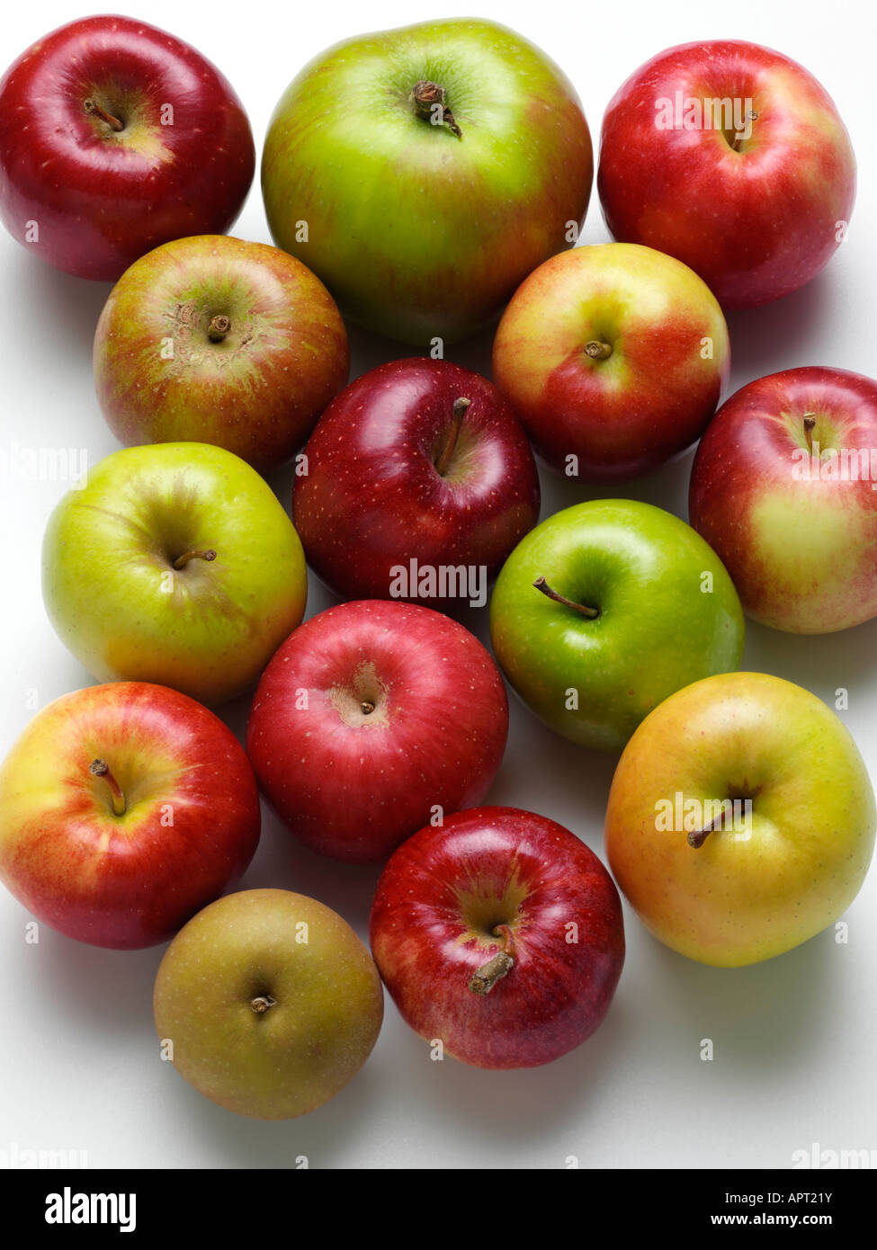 Fourteen different varieties of apples editorial food Stock Photo - Alamy