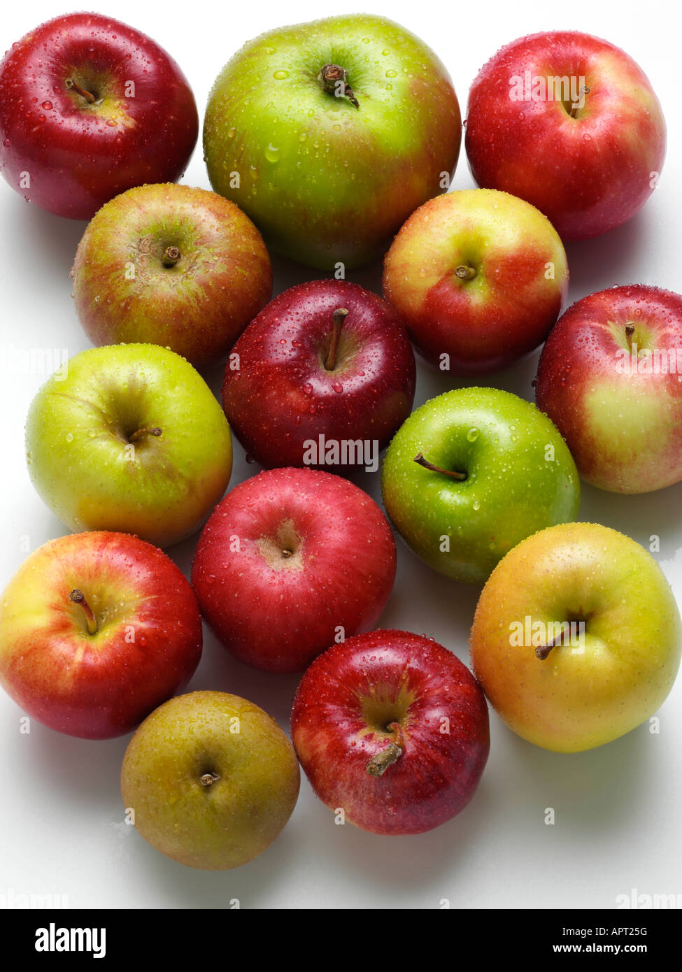 Fourteen different varieties of apples editorial food Stock Photo - Alamy