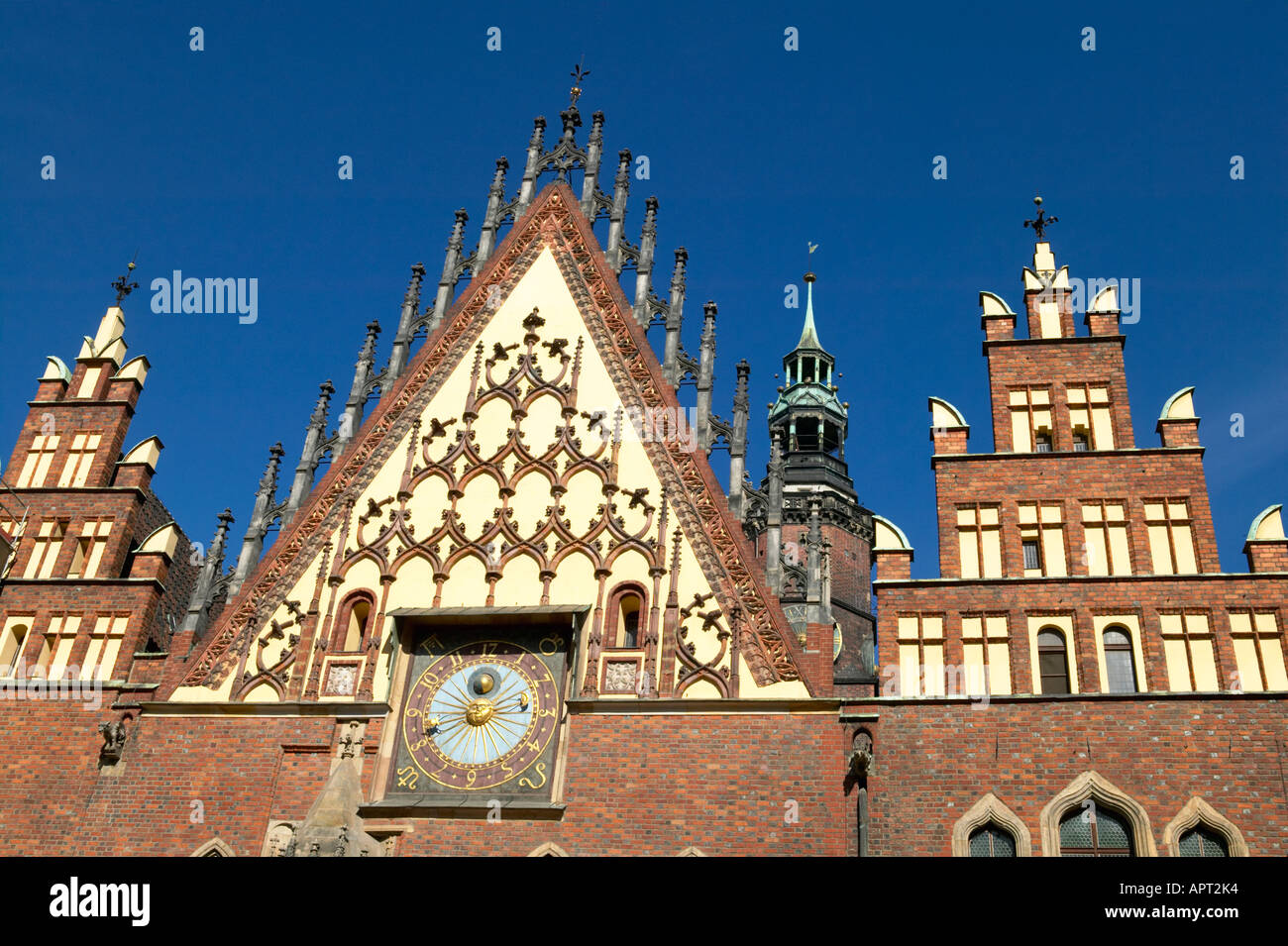 Poland Dolnoslaskie Wroclaw Town Hall Gothic Architecture Stock Photo ...