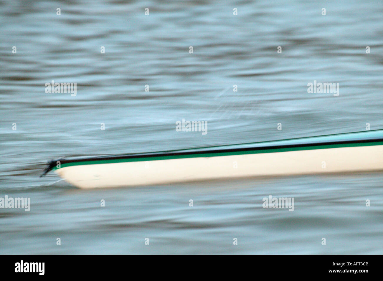 Forward point of competition rowing boat on river Stock Photo - Alamy