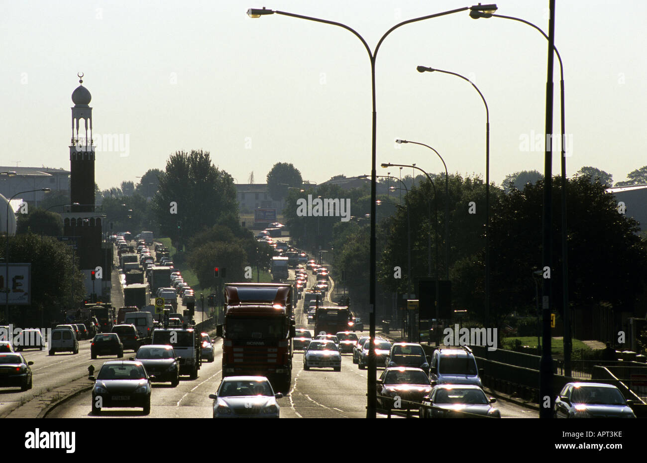 Morning commuter traffic in Belgrave Middleway, Highgate, Birmingham ...