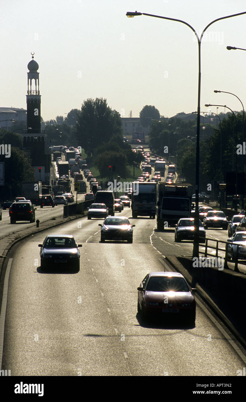 Morning commuter traffic in Belgrave Middleway, Highgate, Birmingham ...