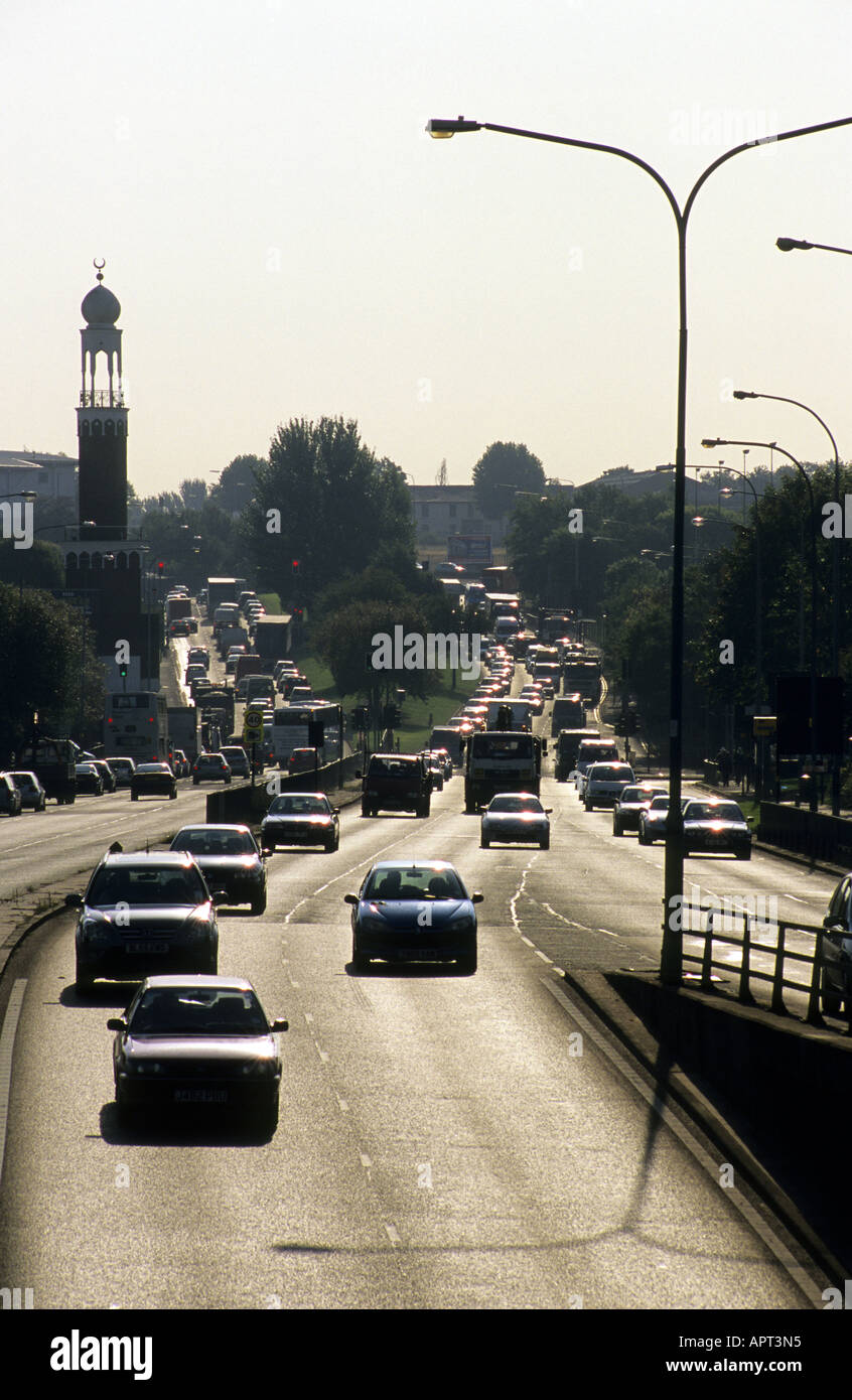Morning commuter traffic in Belgrave Middleway, Highgate, Birmingham ...