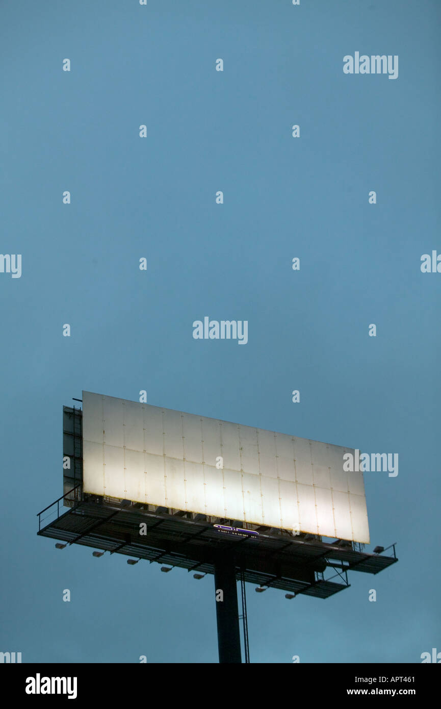 Empty high billboard on a pole in the sky Stock Photo - Alamy