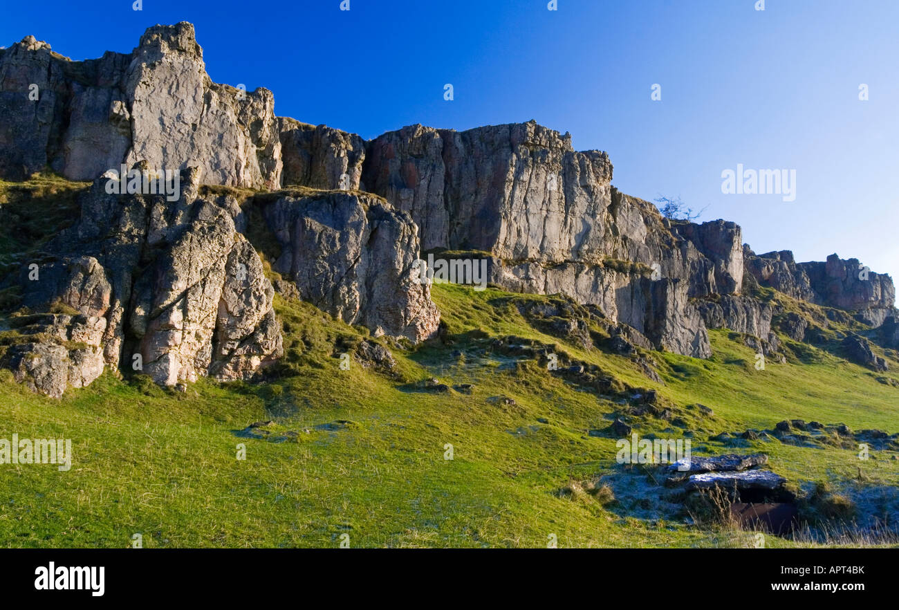 Limestone at Harboro Rocks near Brassington in the Peak District ...